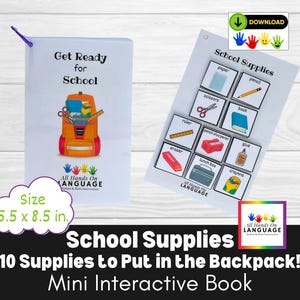 Get Ready for School Interactive Mini Book With Choice Board and 10 ...