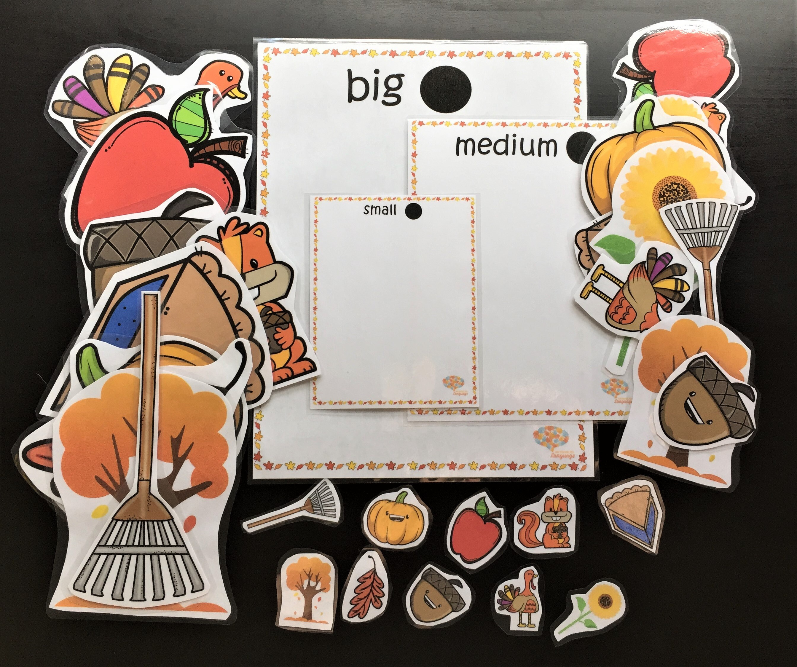 Big Medium and Small Sorting Set Autumn Themed Sort the Fall - Etsy