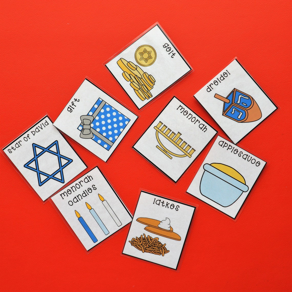 Hanukkah Matching Activity Sheet 8 Labeled Pictures Jewish - Etsy