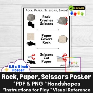 Rock Paper Scissors Visual Guide Poster (PDF & PNG) - Etsy