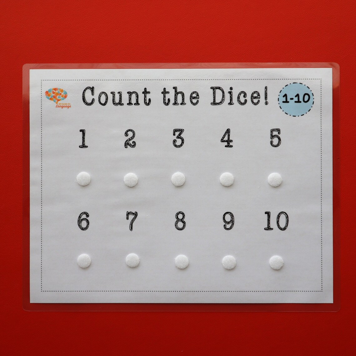 Dice Numbers 1-10 Count and Match Activity Count Dots and - Etsy