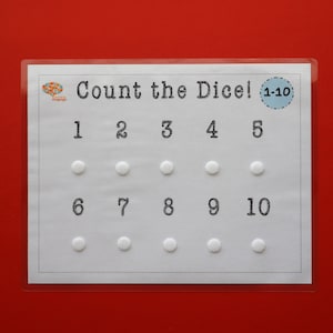 Dice Numbers 1-10 Count and Match Activity, Count Dots and Match to the ...