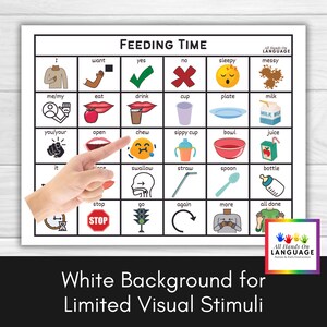 Feeding Communication Board: 30 Messages, Color-coded AAC (PDF ...