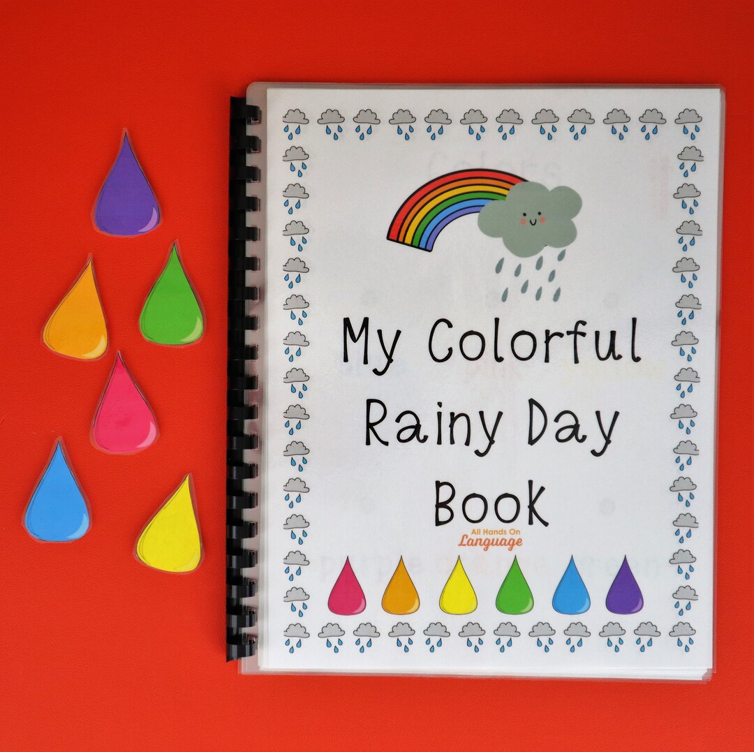 My Colorful Rainy Day Interactive Book, 5 Activity Pages to Match ...