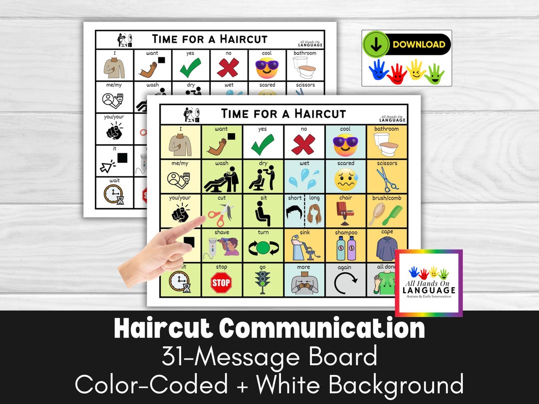 Haircut Communication Board: AAC, Autism Visual Aid (PDF Printable) - Etsy