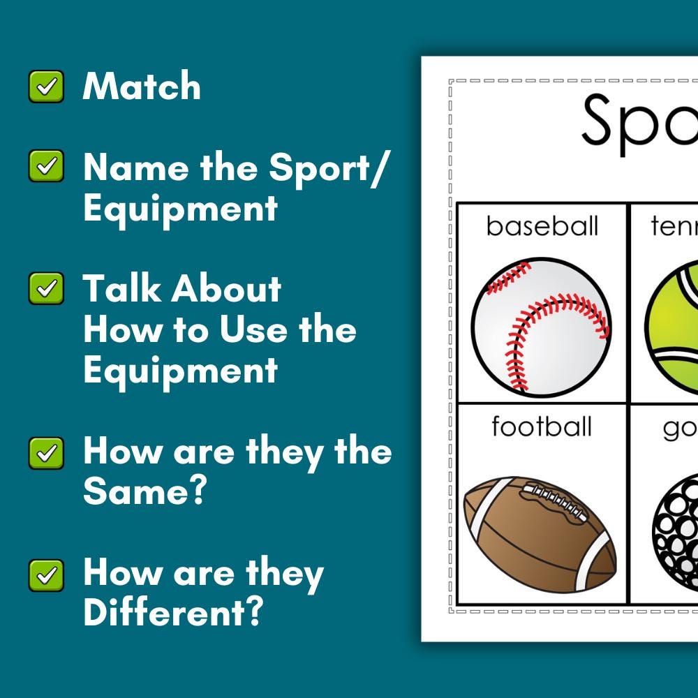 Sports Ball Matching Game: Autism & Preschool Activity (PDF Printable ...