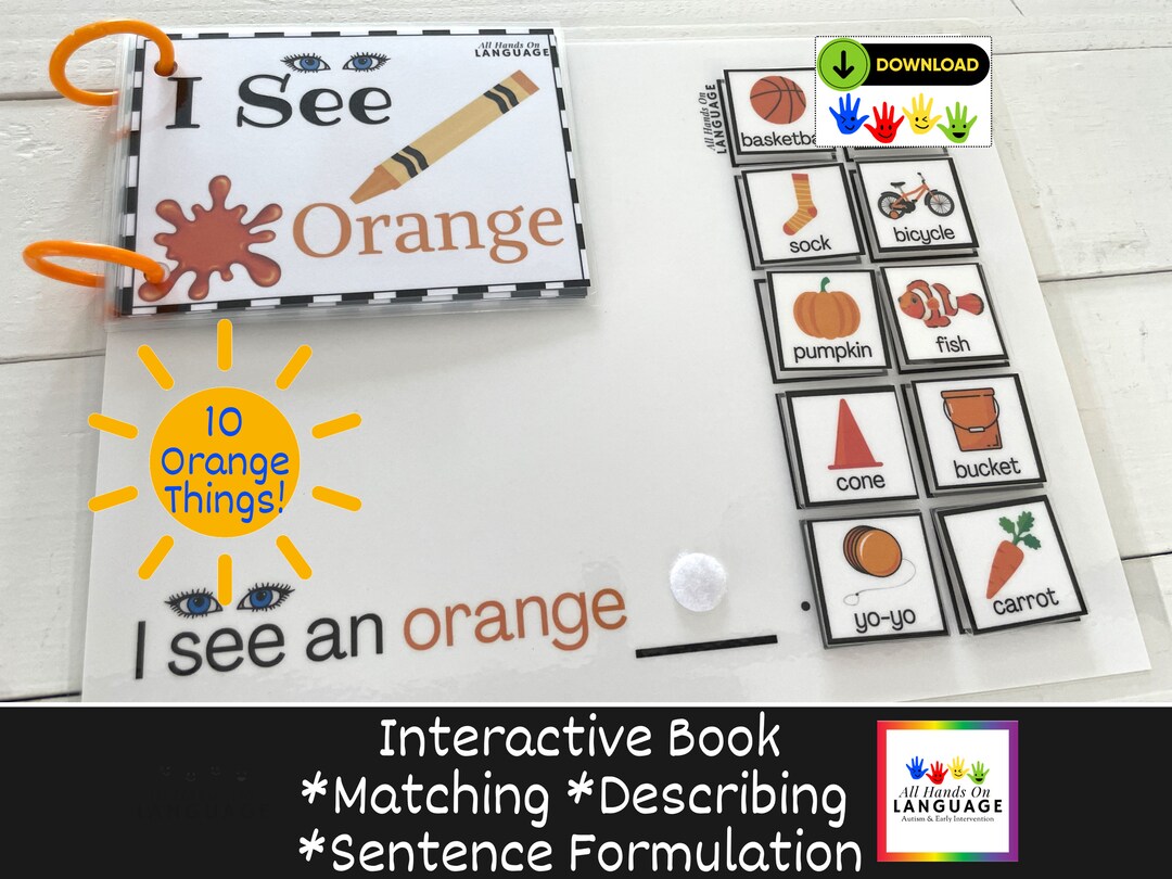 I See ORANGE... Interactive Book and Sentence Formulation Activity ...