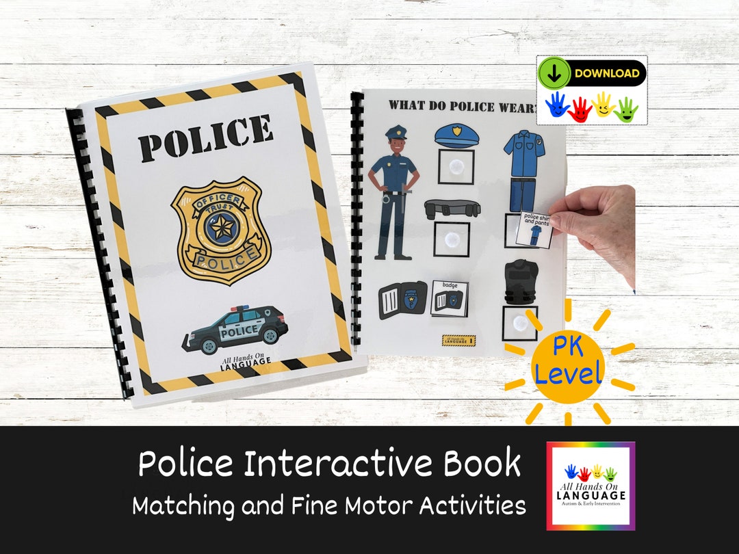 Police Interactive Book, 30 Movable Labeled Cards to Learn Police ...