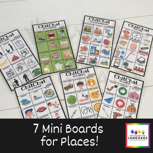 Spanish Chitchat Mini Communication Board Set, 16 Topic Boards 3 X 5 ...