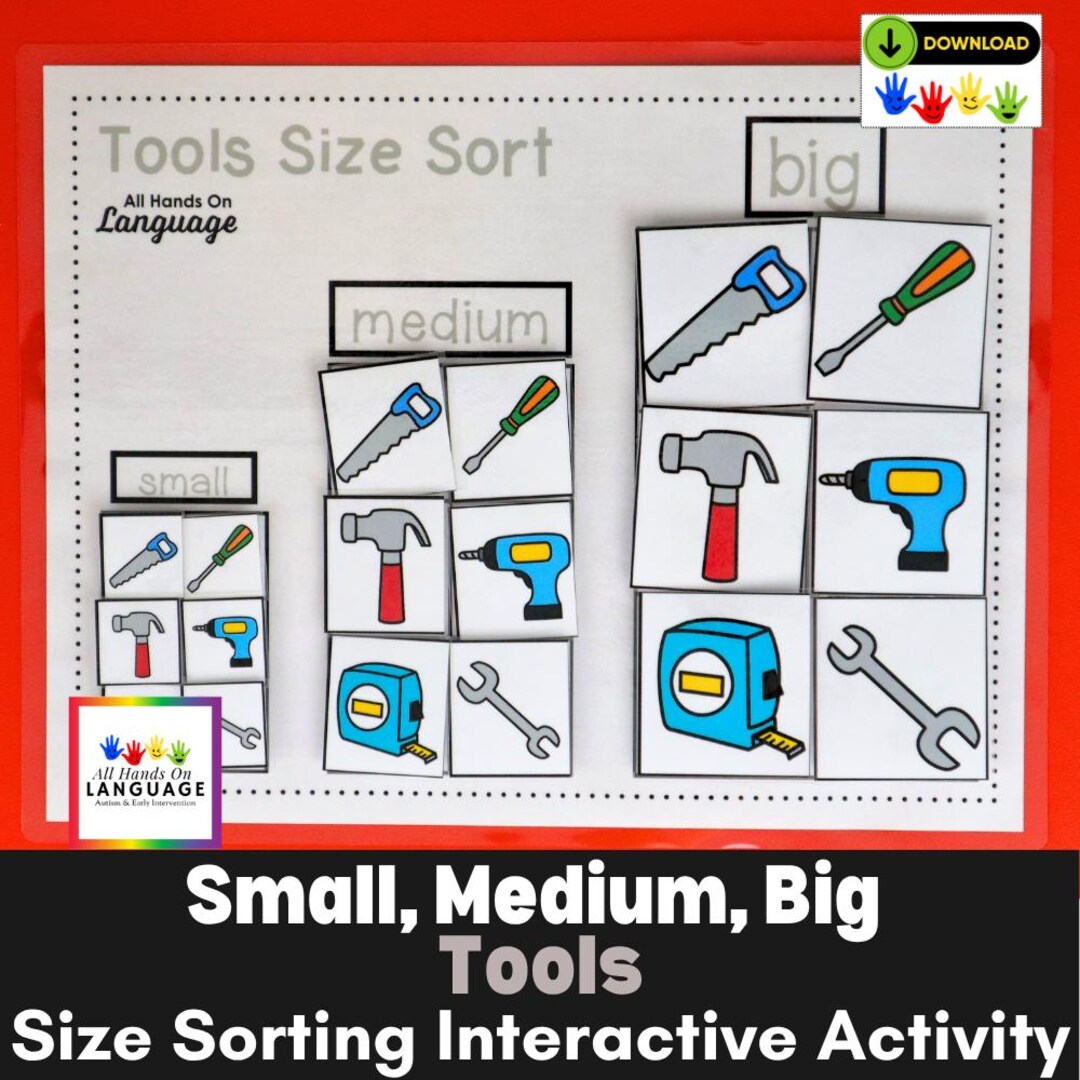 Tools Size Sorting Activity: Preschool Learning (PDF Printable) - Etsy