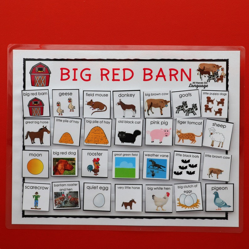 Big Red Barn Story Companion Set 28 Pictured Story Vocabulary - Etsy