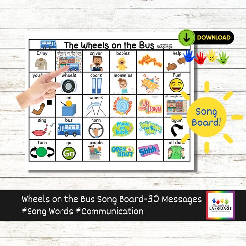 Wheels on the Bus Communication Board Aided Language AAC - Etsy