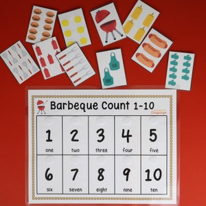 Barbecue Count 1-10, Count and Match Activity, BBQ Theme Objects ...