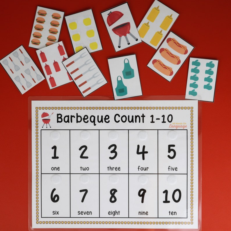 Barbecue Count 1-10 Count and Match Activity BBQ Theme - Etsy