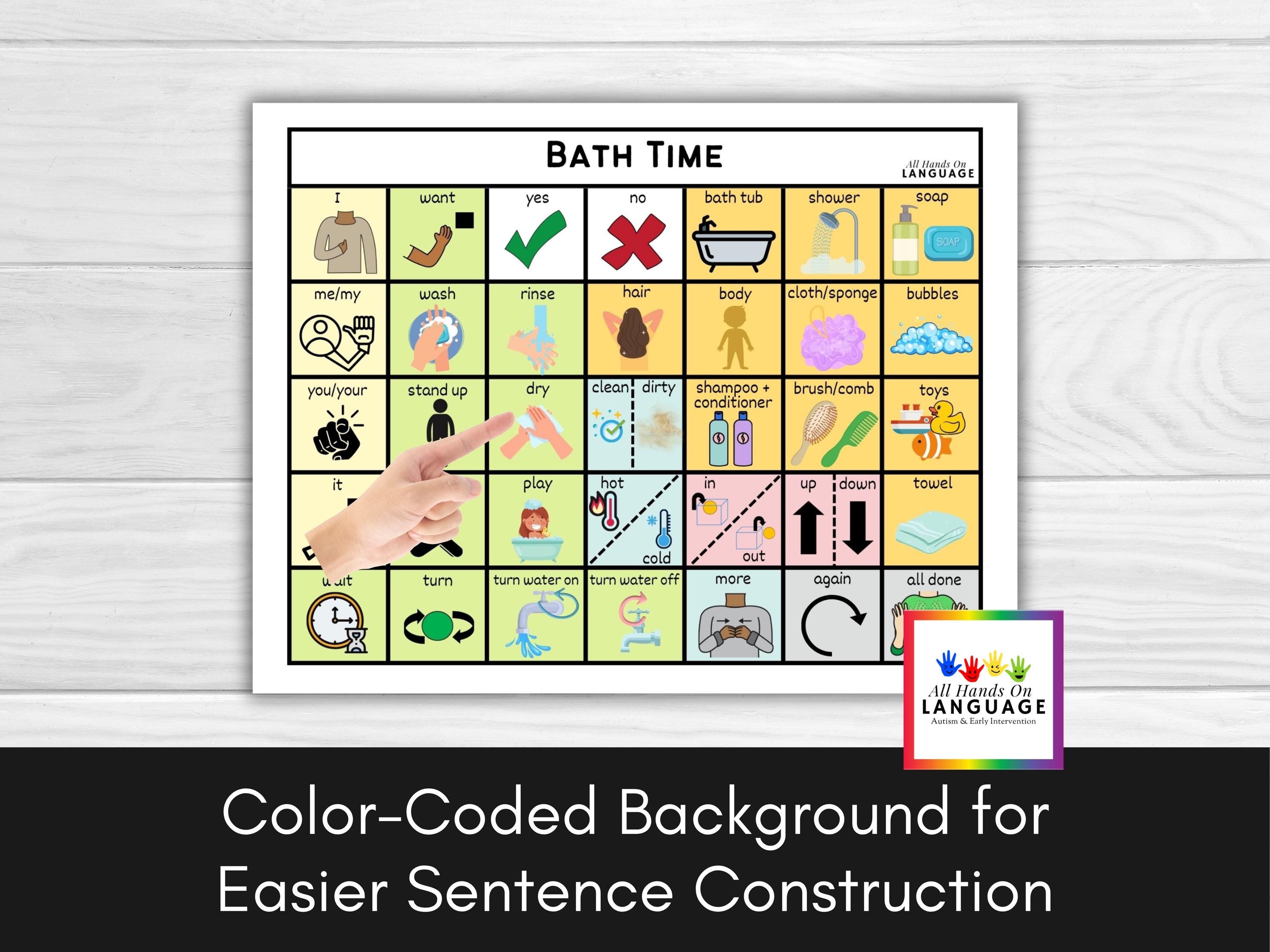 Bath Time Communication Board: AAC, Speech Delay (PDF Printable) - Etsy