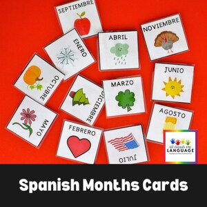 Bilingual Spanish/english Months of the Year Matching Activity Pictures ...