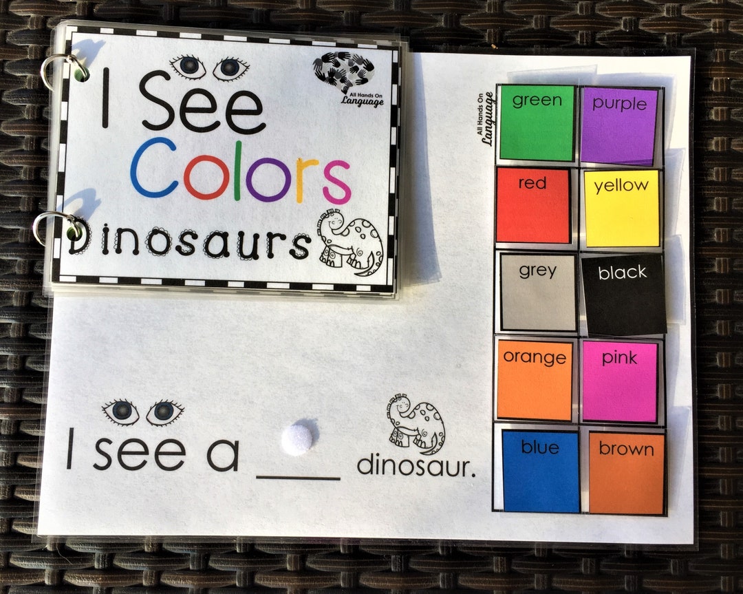 I See COLORS Dinosaurs, Interactive Book Sentence Formulation Activity ...