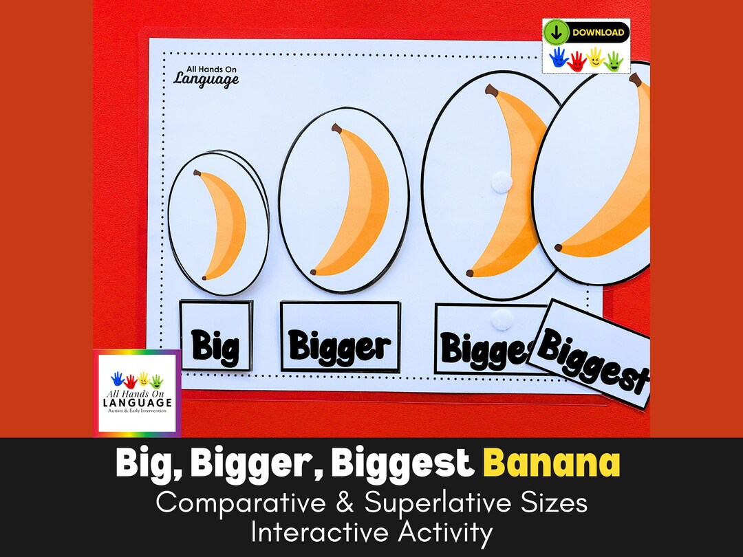 Big, Bigger, Biggest Banana Matching Activity, Put the Bananas in Size ...