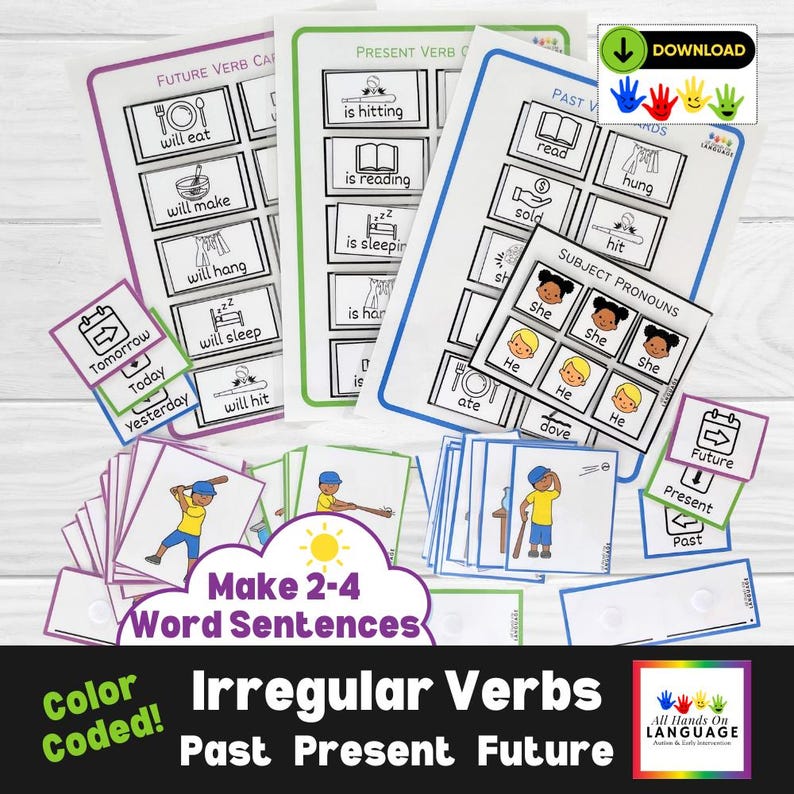 Autism Language Activities Bundle: Pronouns, Verbs, Prepositions & More ...