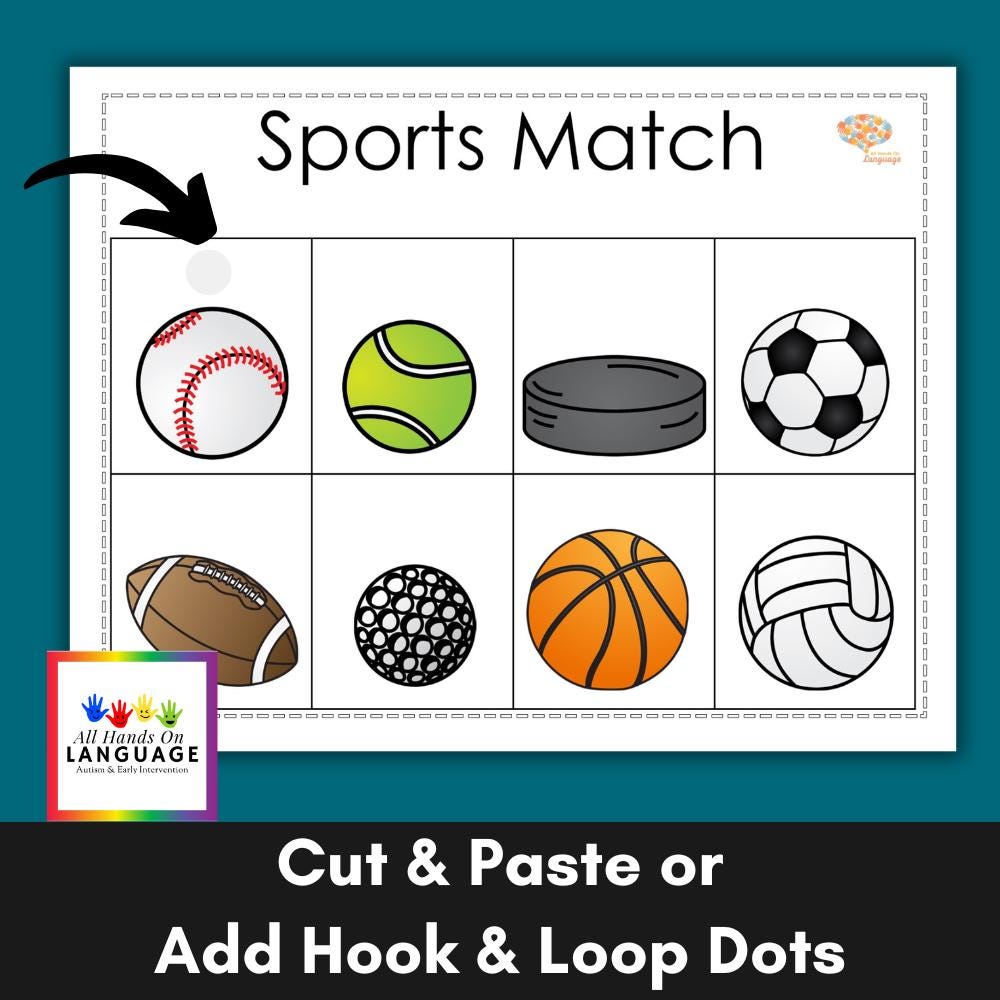 Sports Ball Matching Game: Autism & Preschool Activity (PDF Printable ...