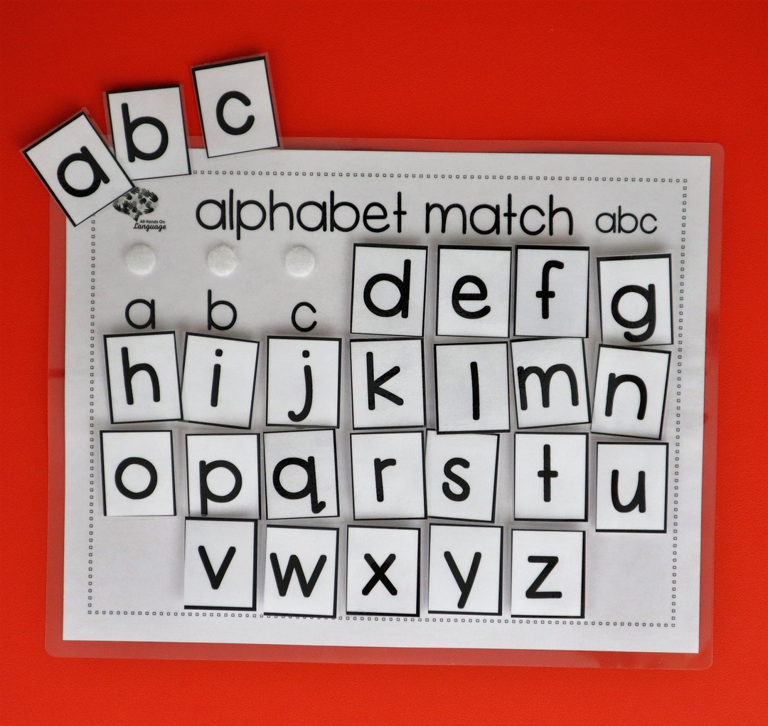 Lowercase Alphabet Matching Activity, Match Black Letters, Reduced ...