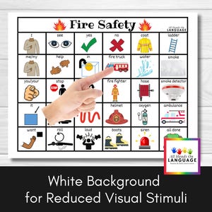 Fire Safety Topic Communication Board, 30 Message to Teach and Talk ...