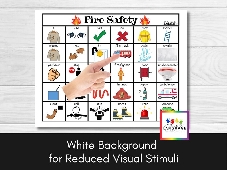 Fire Safety Communication Board: AAC, Non Verbal Teaching (PDF ...