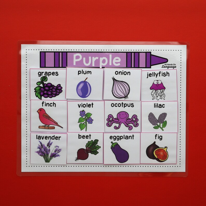 Purple Matching Activity for Kids Match and Name the Purple - Etsy