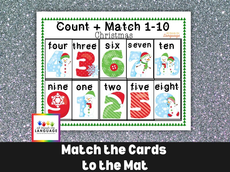 Christmas Count & Match Activity, Numbers 1-10, Autism and Preschool ...