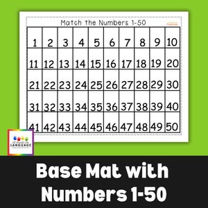 Numbers 1-50 Matching Activity: Printable Math Game (PDF) - Etsy