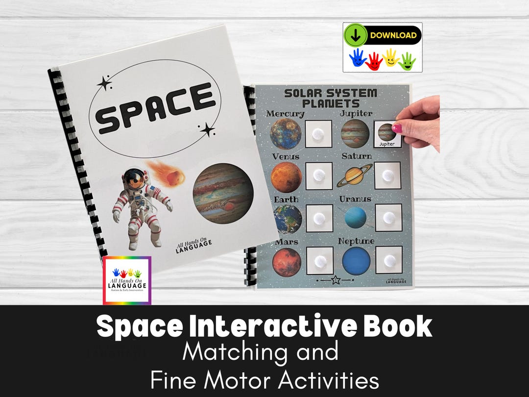 Space Interactive Book, 32 Matching Labeled Cards to Learn About ...