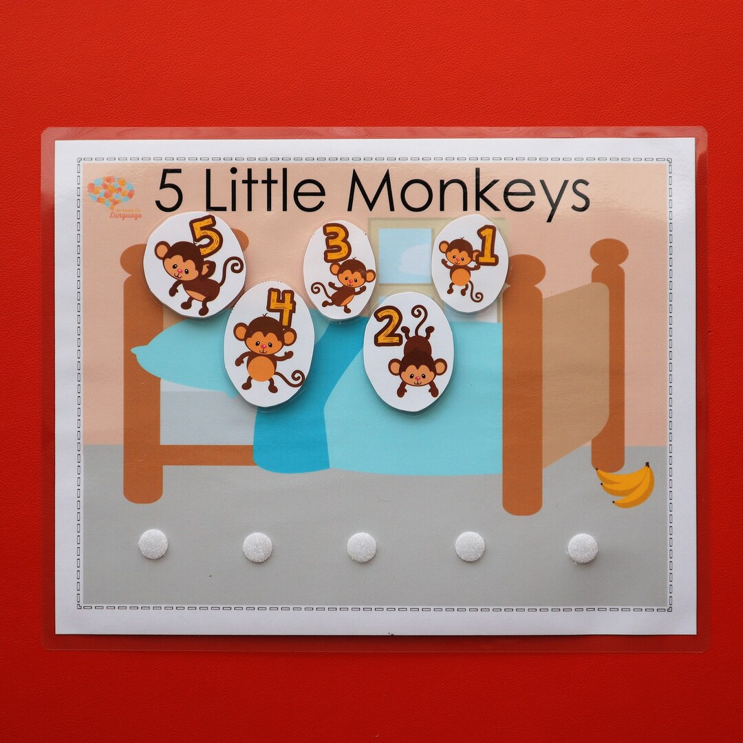 Five Little Monkeys Jumping on the Bed Companion Activity Sheet ...
