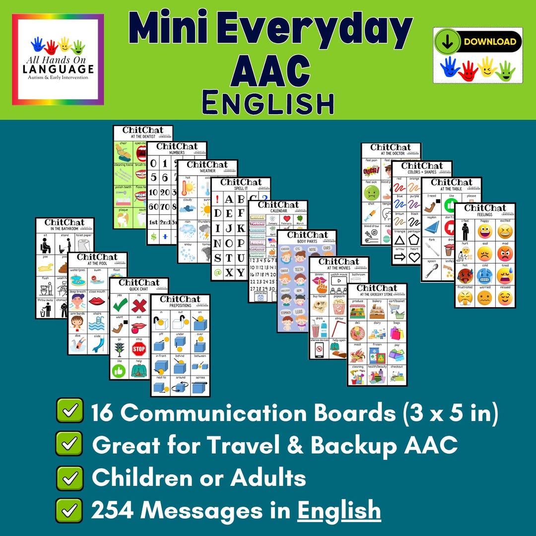 Chitchat Mini Communication Board Set: Speech & Autism Aid (PDF ...