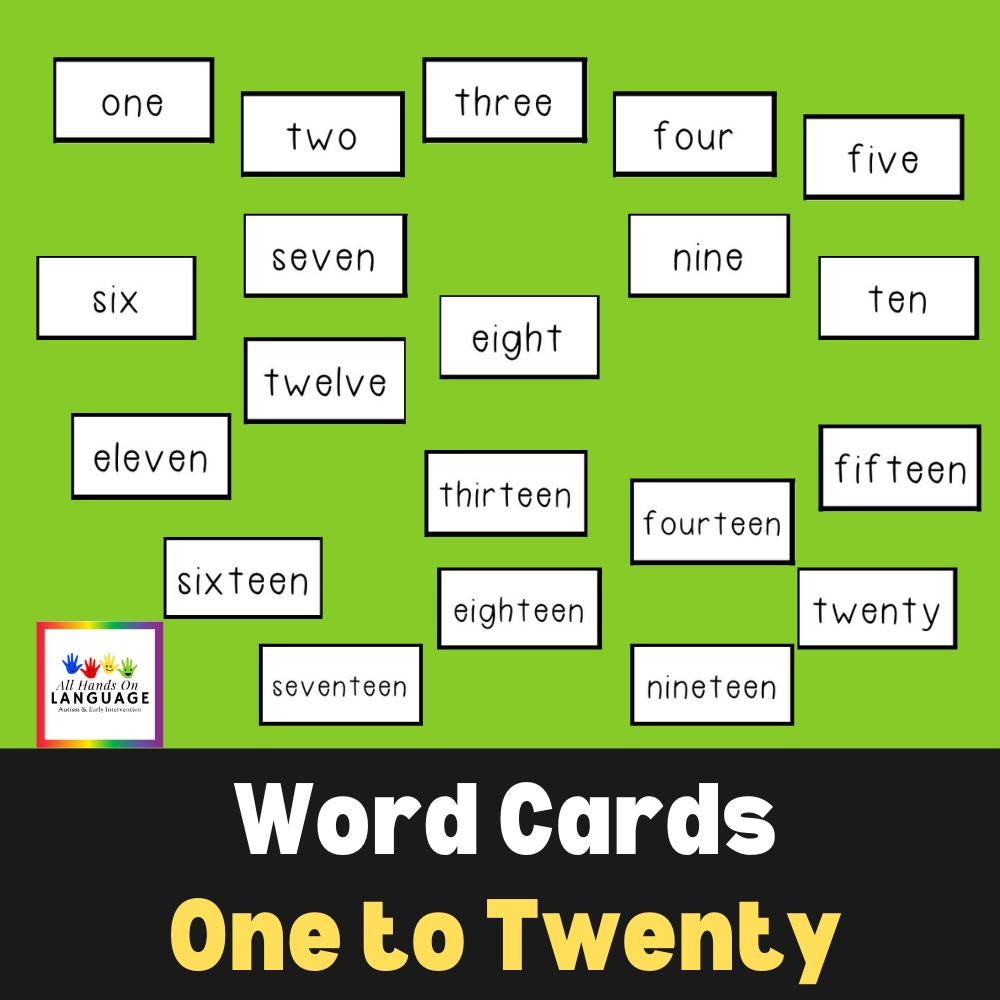 Numbers 1-20 Matching Activity: Match Word to Number, Autism ...