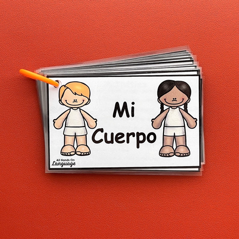 Spanish My Body Flashcard Set Mi Cuerpo 26 Body Parts in - Etsy