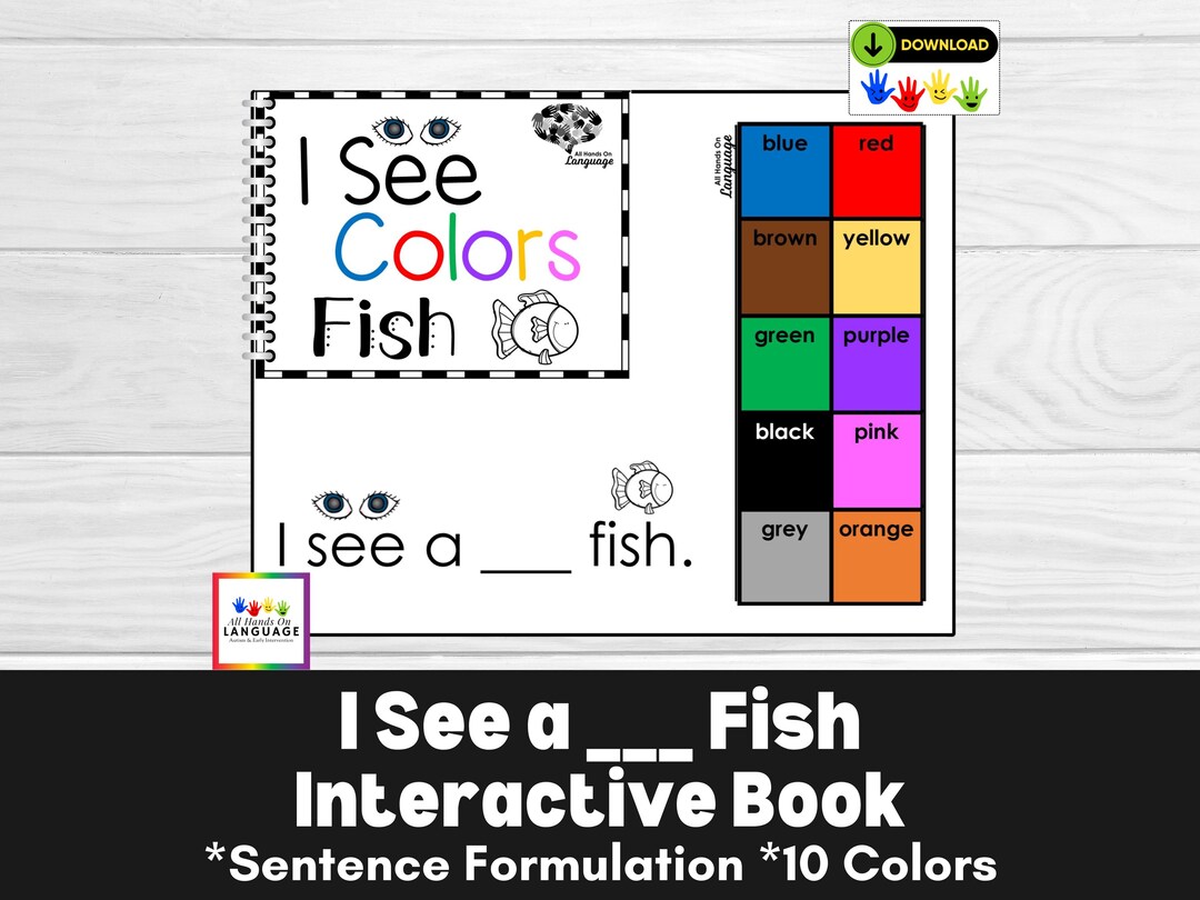 I See COLORS - Fish, Interactive Book + Sentence Formulation Activity ...