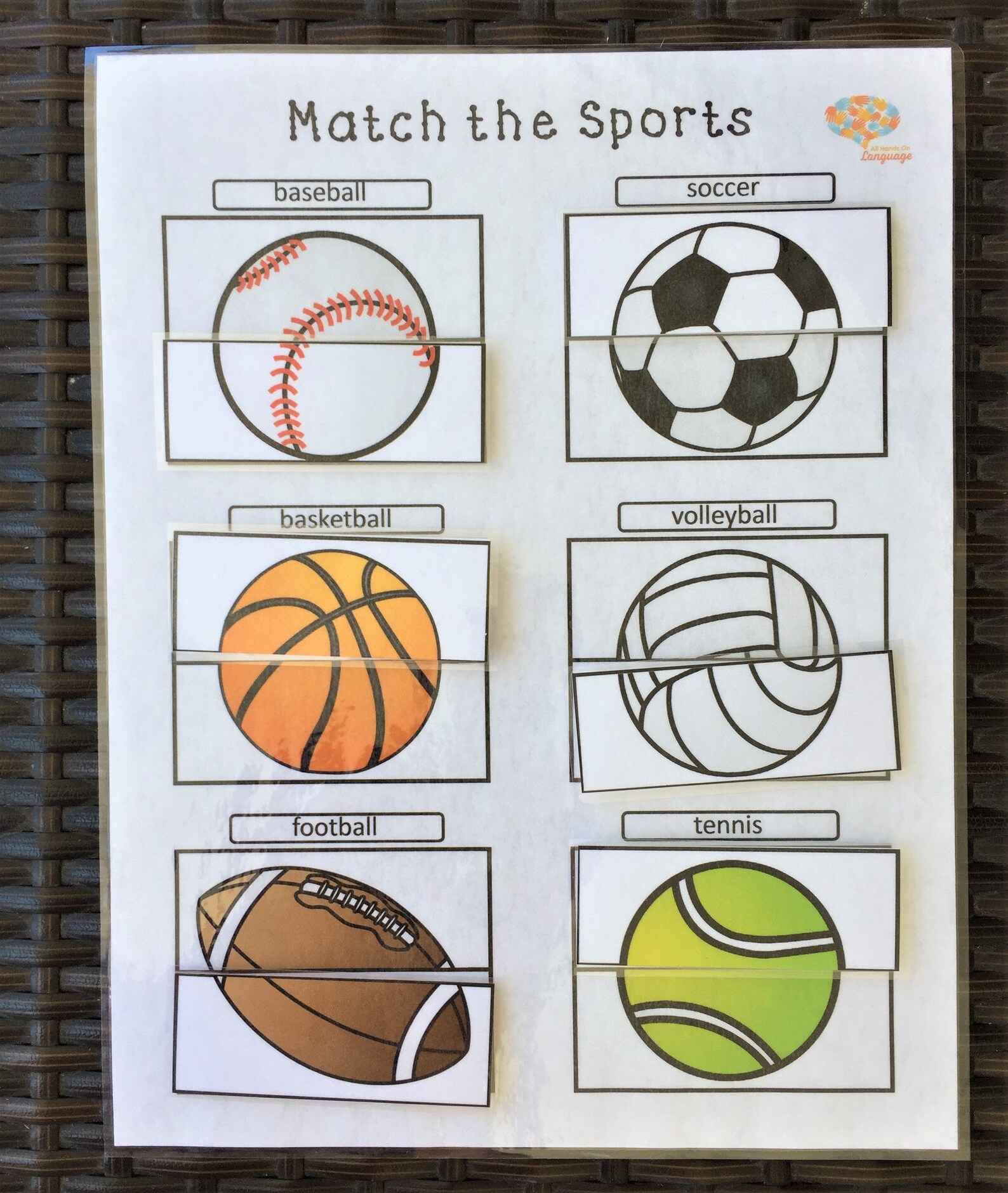 Match the Sports Balls' Halves Activity, Top and Bottom, Autism and ...