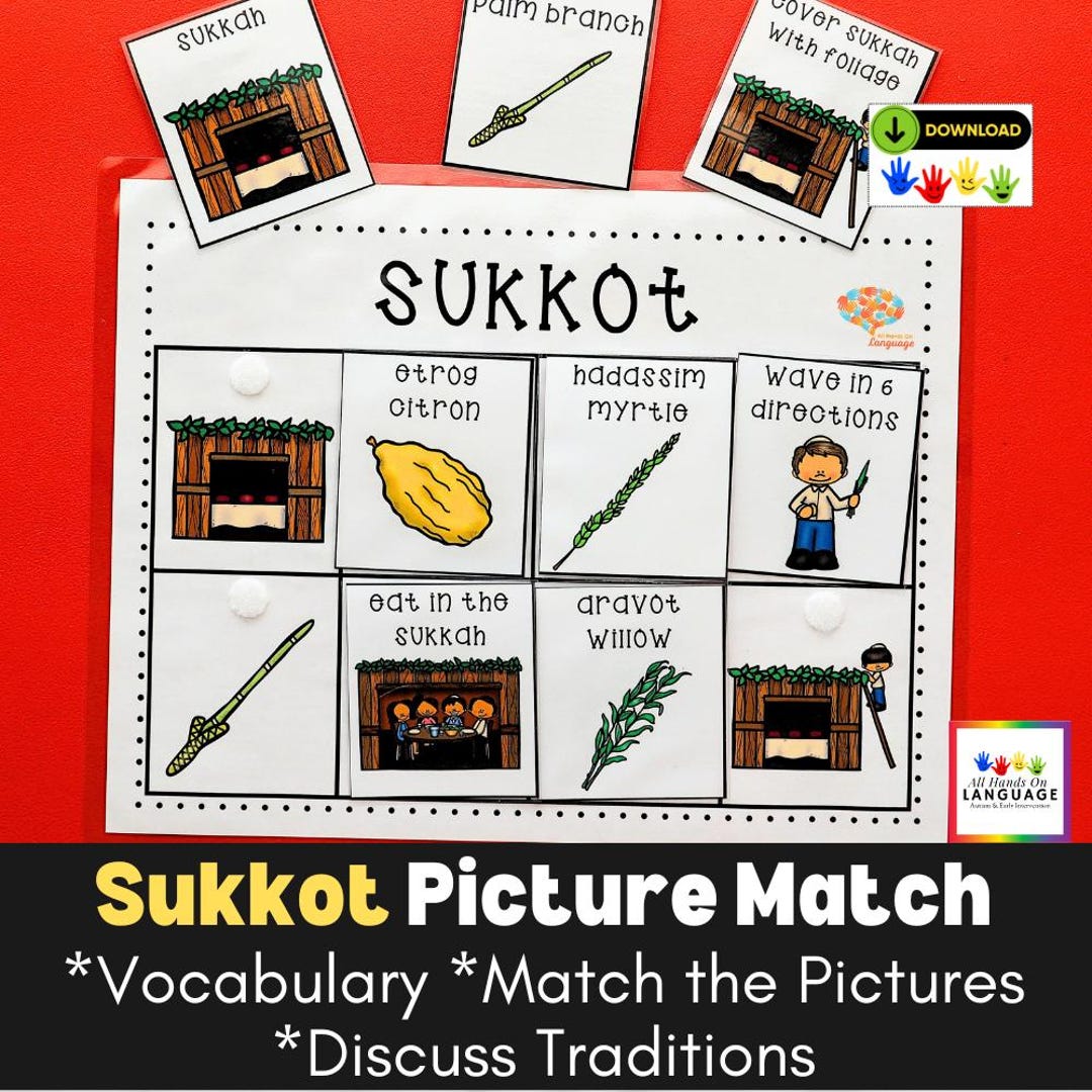 Sukkot Matching Game: Jewish Holiday Activity (printable PDF) - Etsy