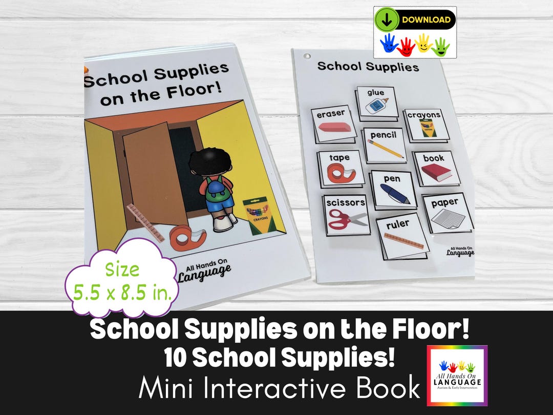 School Supplies on the Floor! Interactive Book With Choice Board, Make ...