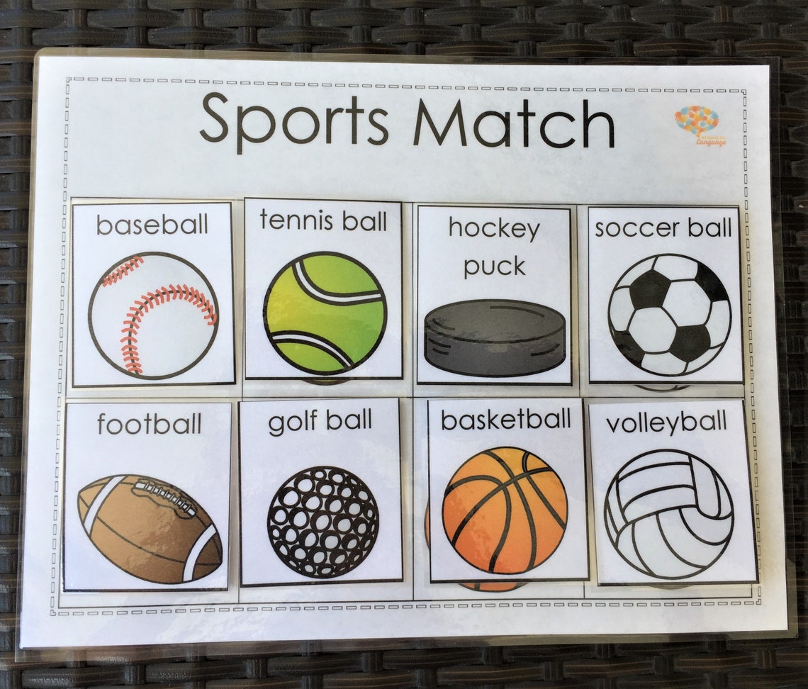 Pre-made Sports Match Activity Match 8 Labeled Sports Balls - Etsy