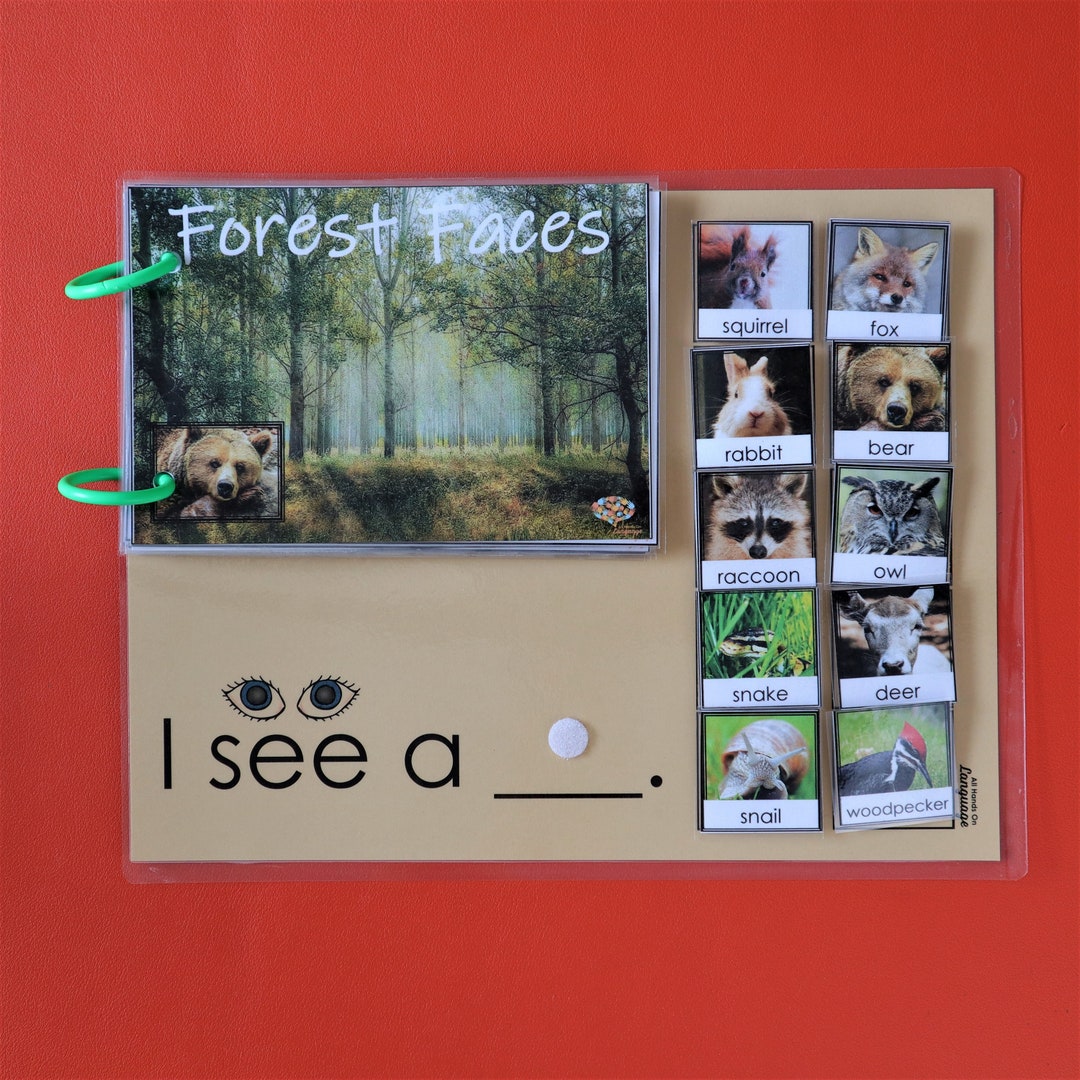 Forest Animal Faces Interactive Book: Sentence Building, Speech ...
