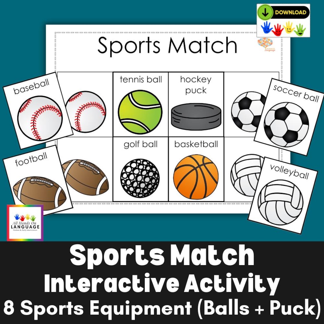 Sports Ball Matching Game: Autism & Preschool Activity (PDF Printable ...