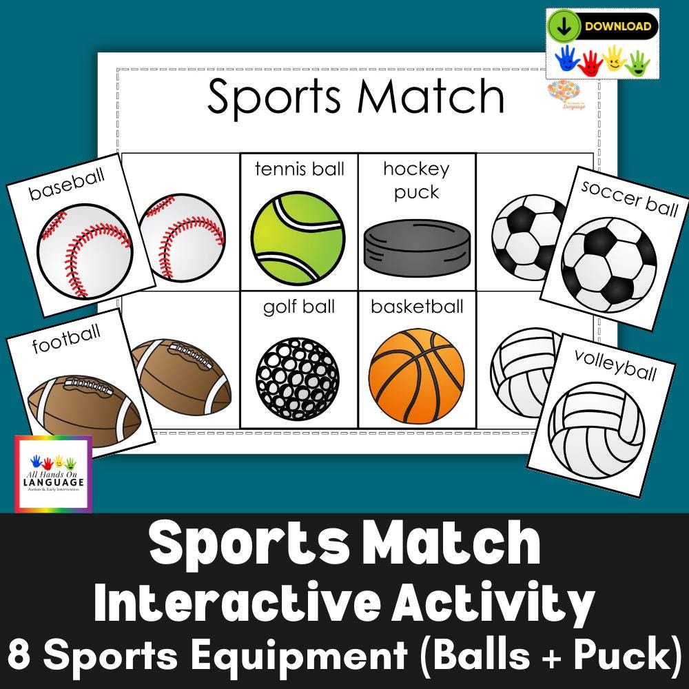 Sports Ball Matching Game: Autism & Preschool Activity (PDF Printable ...