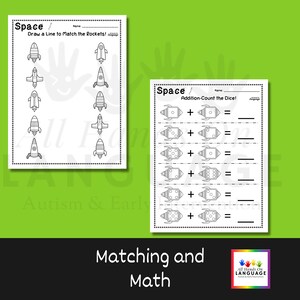 Space Themed Preschool Kindergarten Skills Worksheets With Letters ...