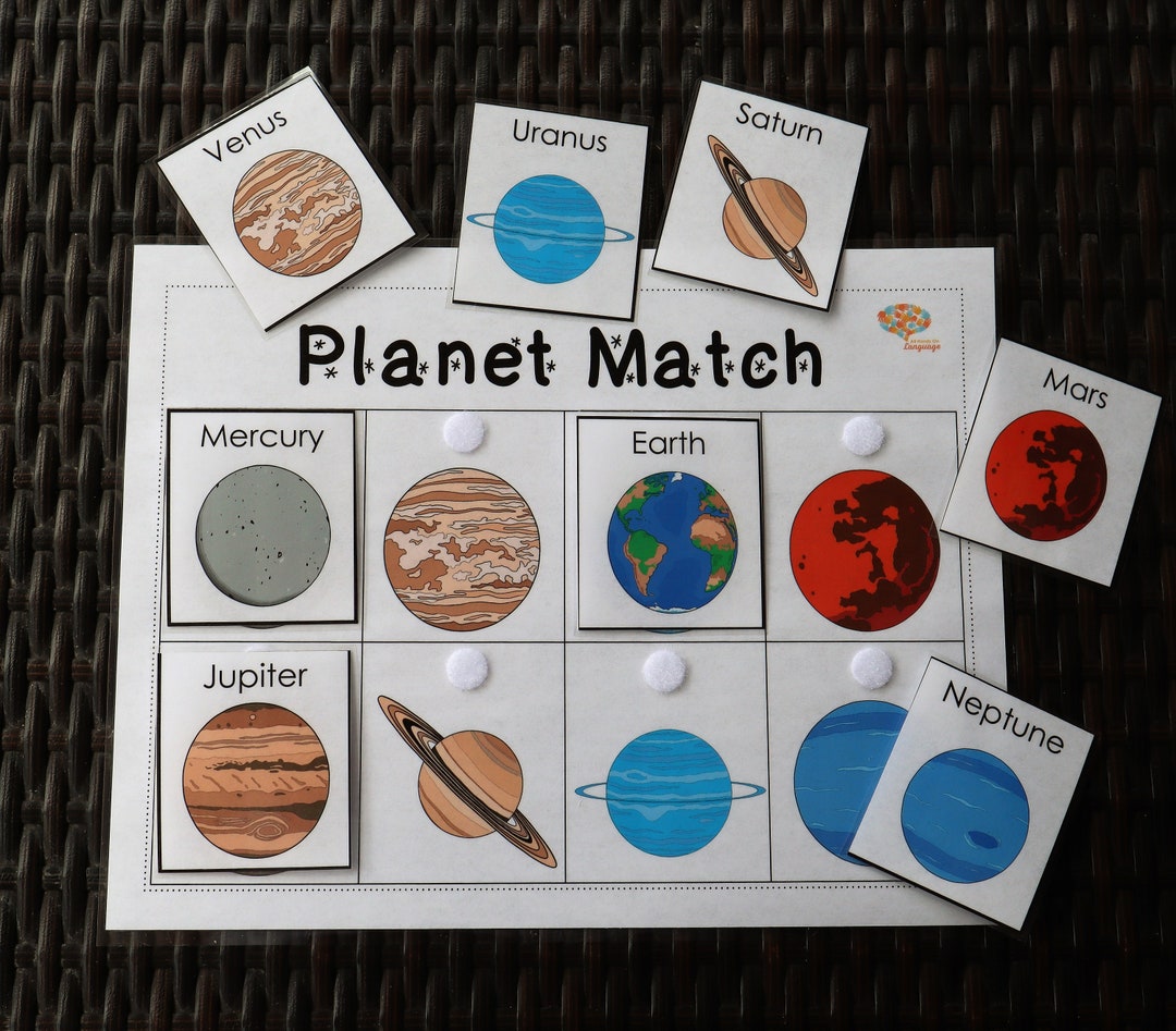 Planet Matching Game: Solar System Activity (PDF Printable) - Etsy