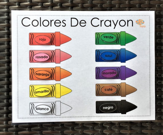 Spanish Language Crayon Colors Matching Activity Put the - Etsy UK