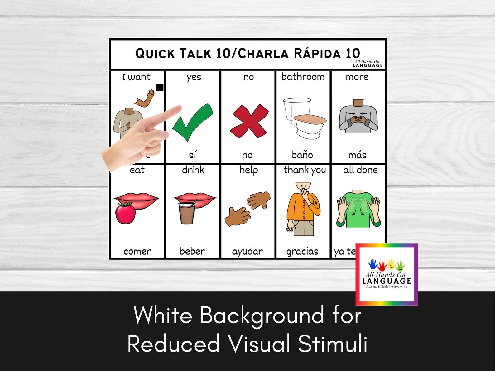 Bilingual Communication Board: Spanish + English Quick Talk (PDF ...
