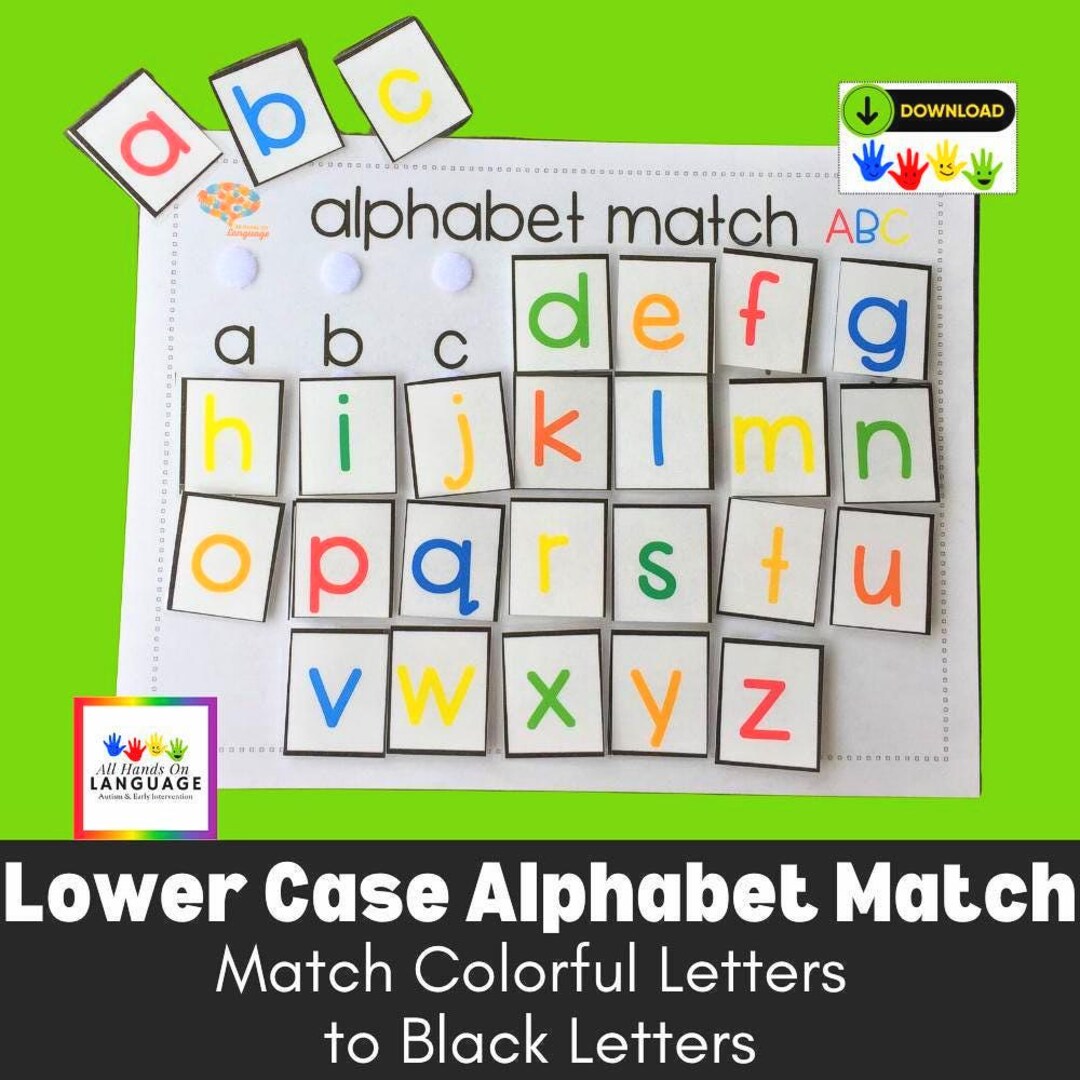 Lowercase Alphabet Matching Activity, Match the Colorful Letters to ...