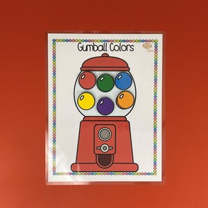 Gumball Machine Color Match Activity, Match the Red, Orange, Yellow ...