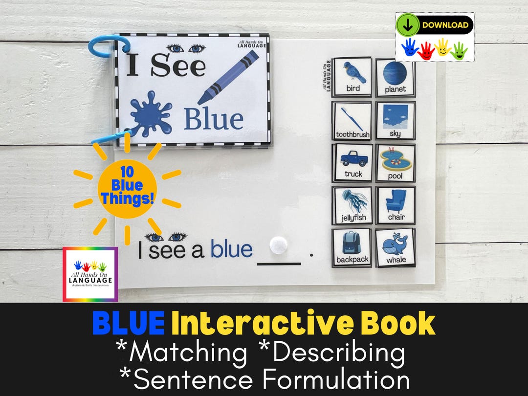I See BLUE... Interactive Book and Sentence Formulation Activity ...